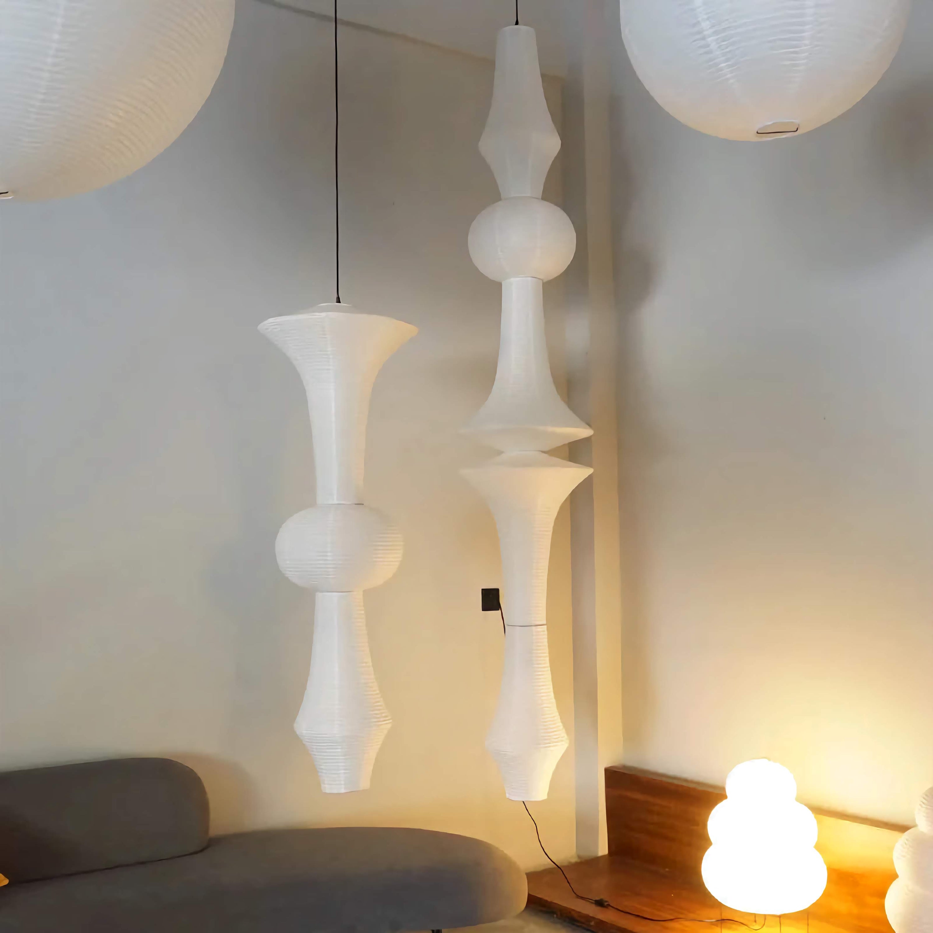 Akari H Pendant Light - Isamu Noguchi Sculptural Paper Lantern ...