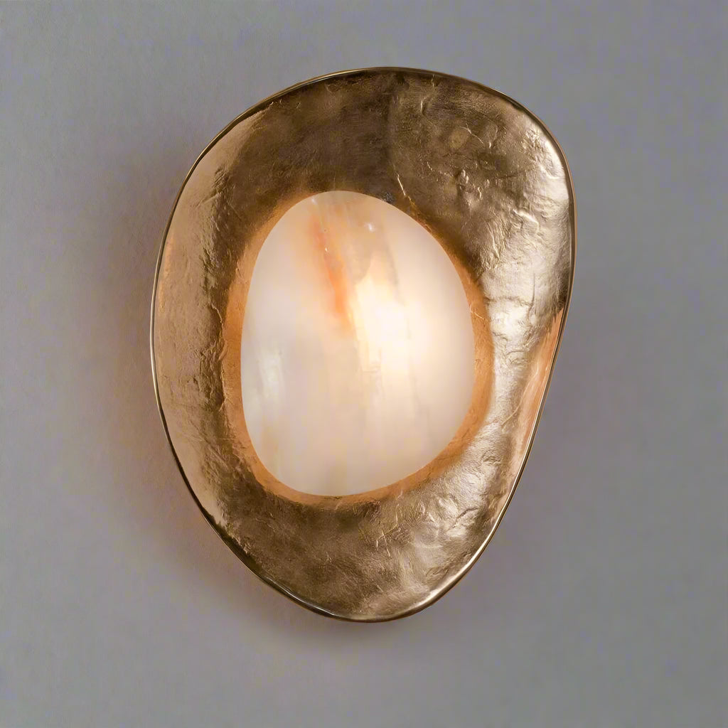Handcrafted Copper & Marble Wall Sconce – Luxury Artistic Light for ...